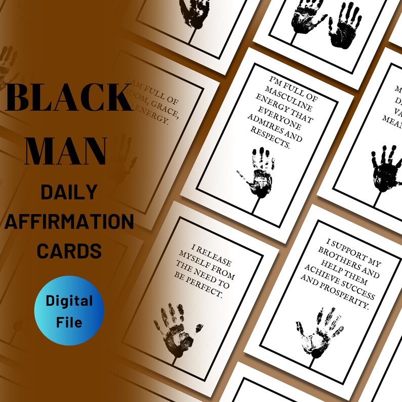 Affirmations Cards for Black Man Daily Affirmation for People of Color ...