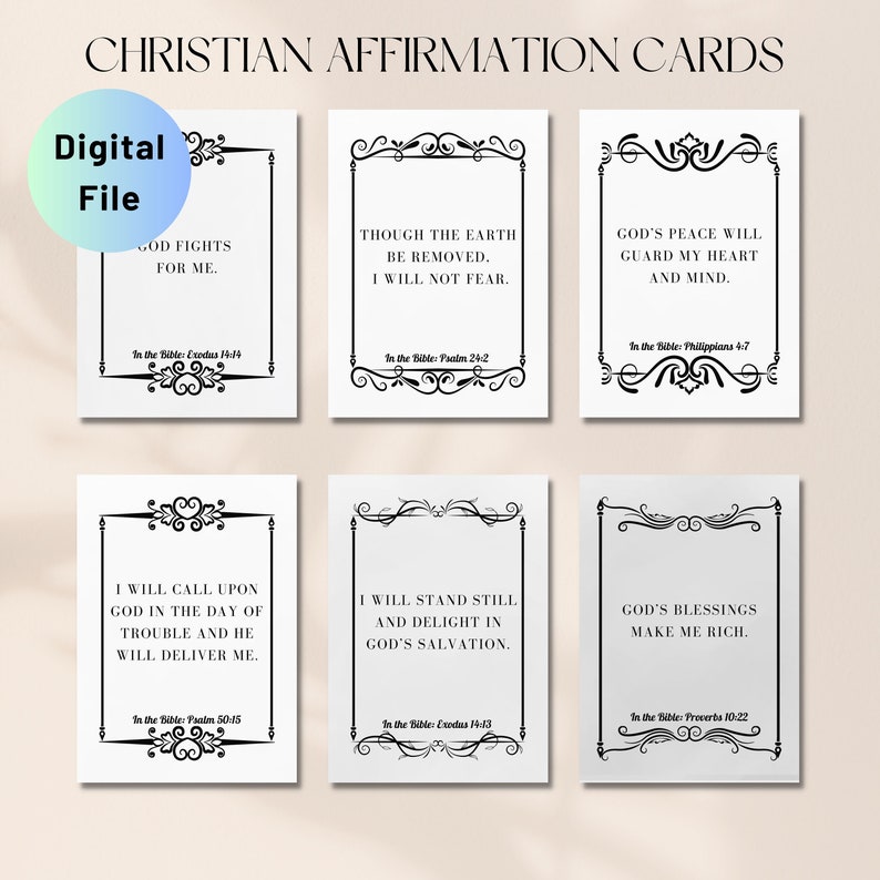 60 Biblical Affirmation Cards for Men and Boys, Christian Affirmation ...