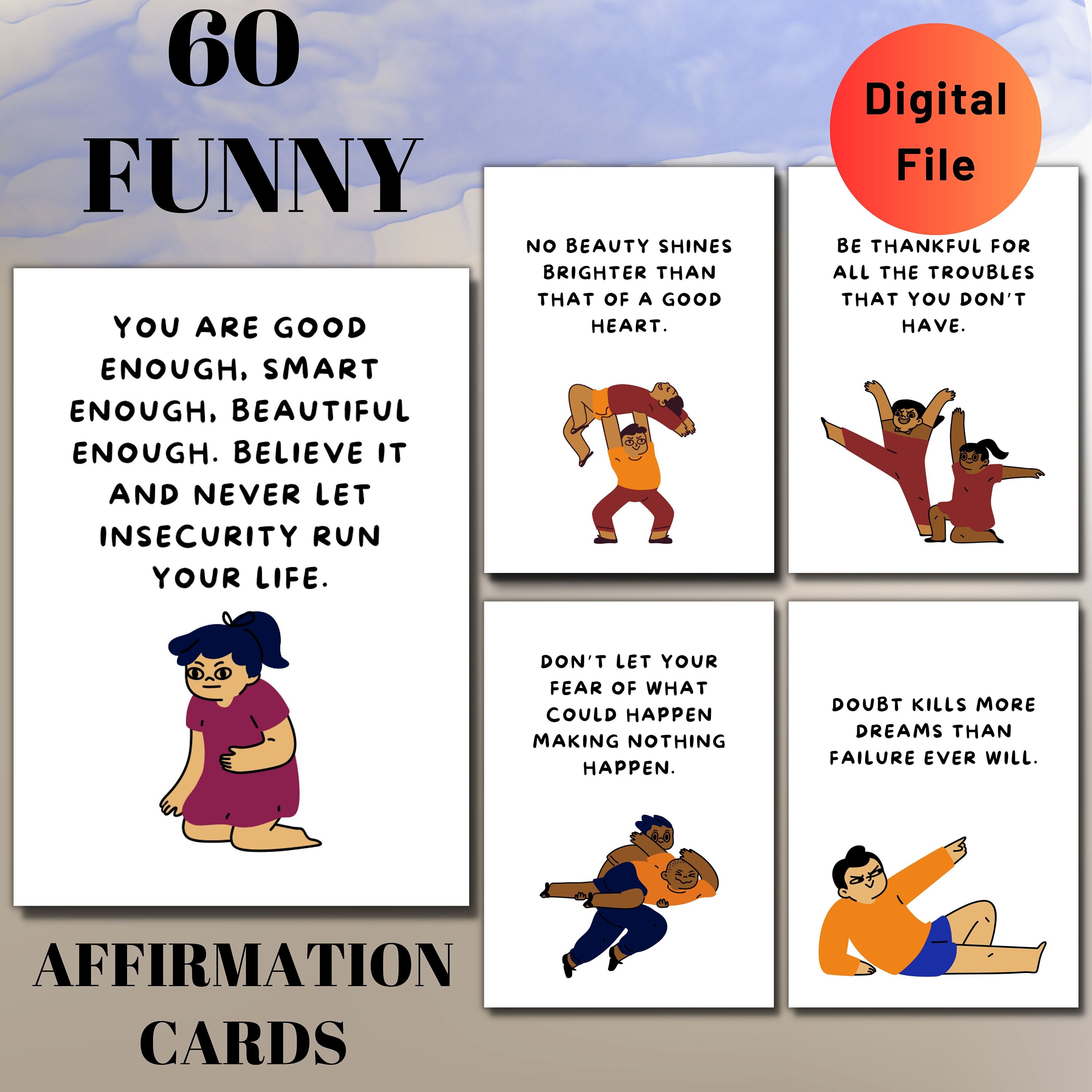 Funny Affirmation Cards for Badass Woman, a Set of 60 Sassy ...