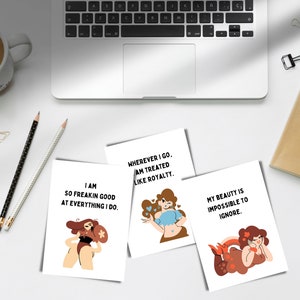 Funny Affirmation Cards for Badass Woman, a Set of 60 Sassy ...