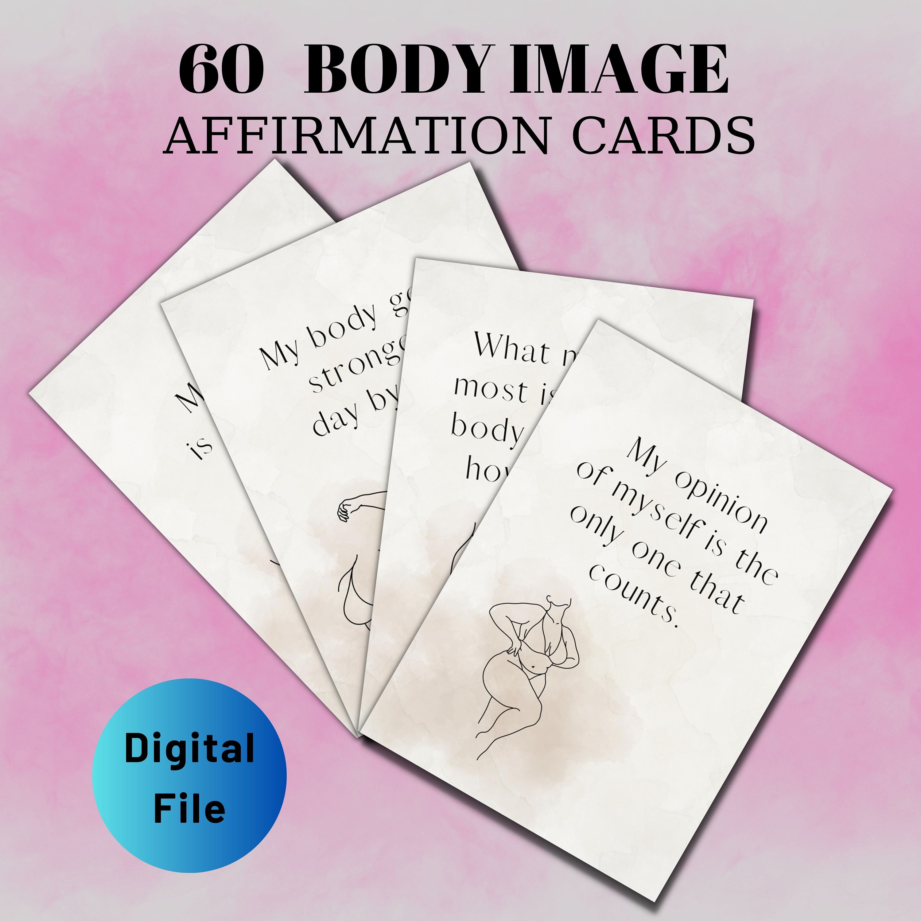 60 Printable Body Positivity Affirmation Cards For Women And Teens