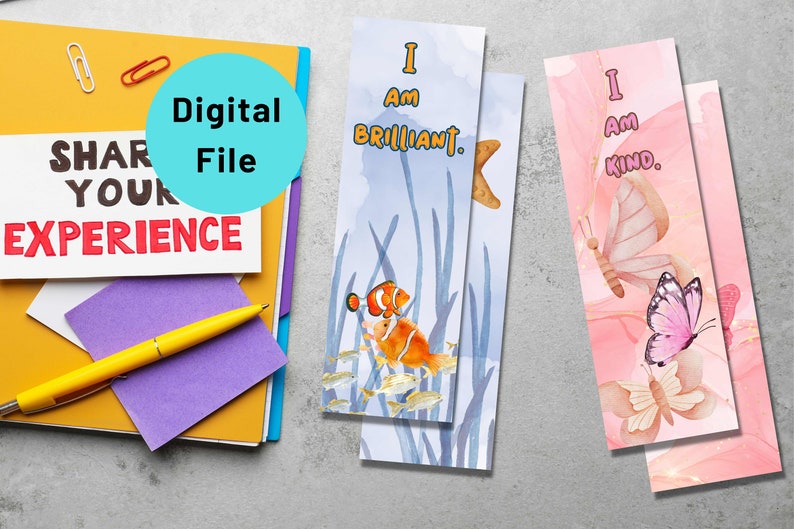 Printable Positive Affirmations Bookmarks for Kids, Set of 12 Cute ...