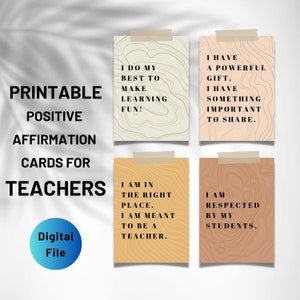 60 Teacher Affirmation Cards, Positive Words of Encouragement for ...