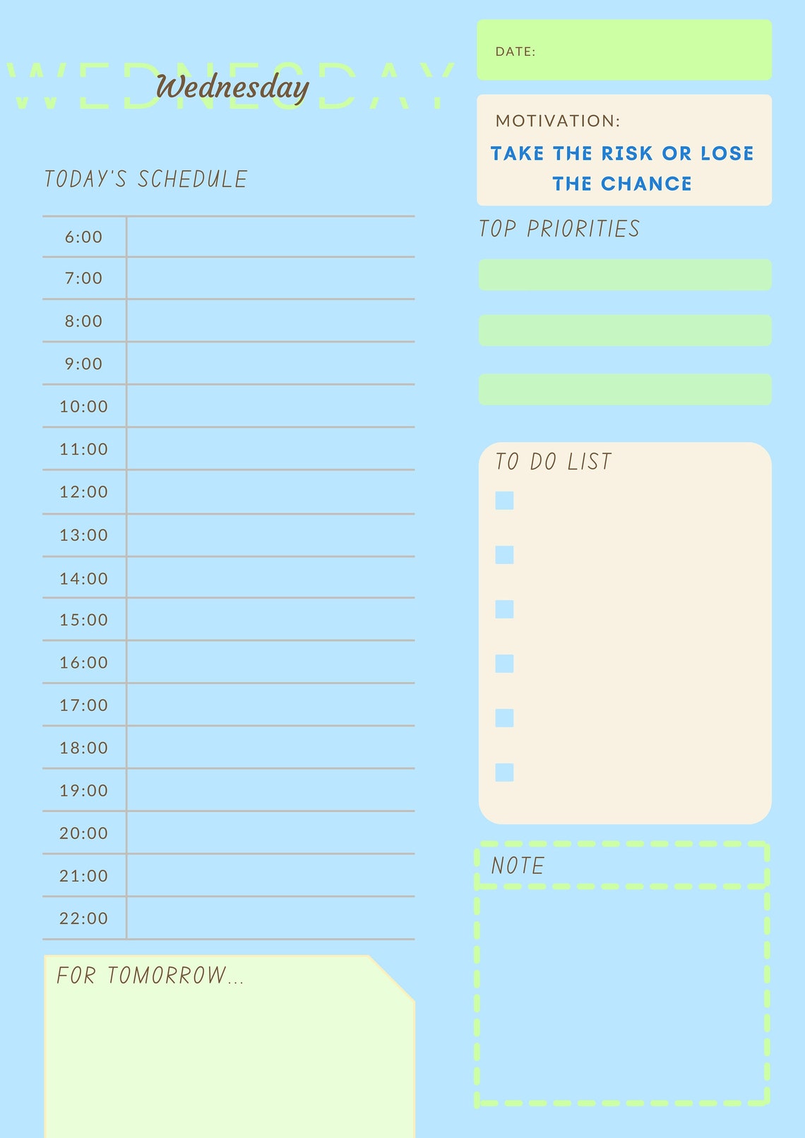 Daily Hourly Planner for the Week, Printable Planner, Keep Your Days ...
