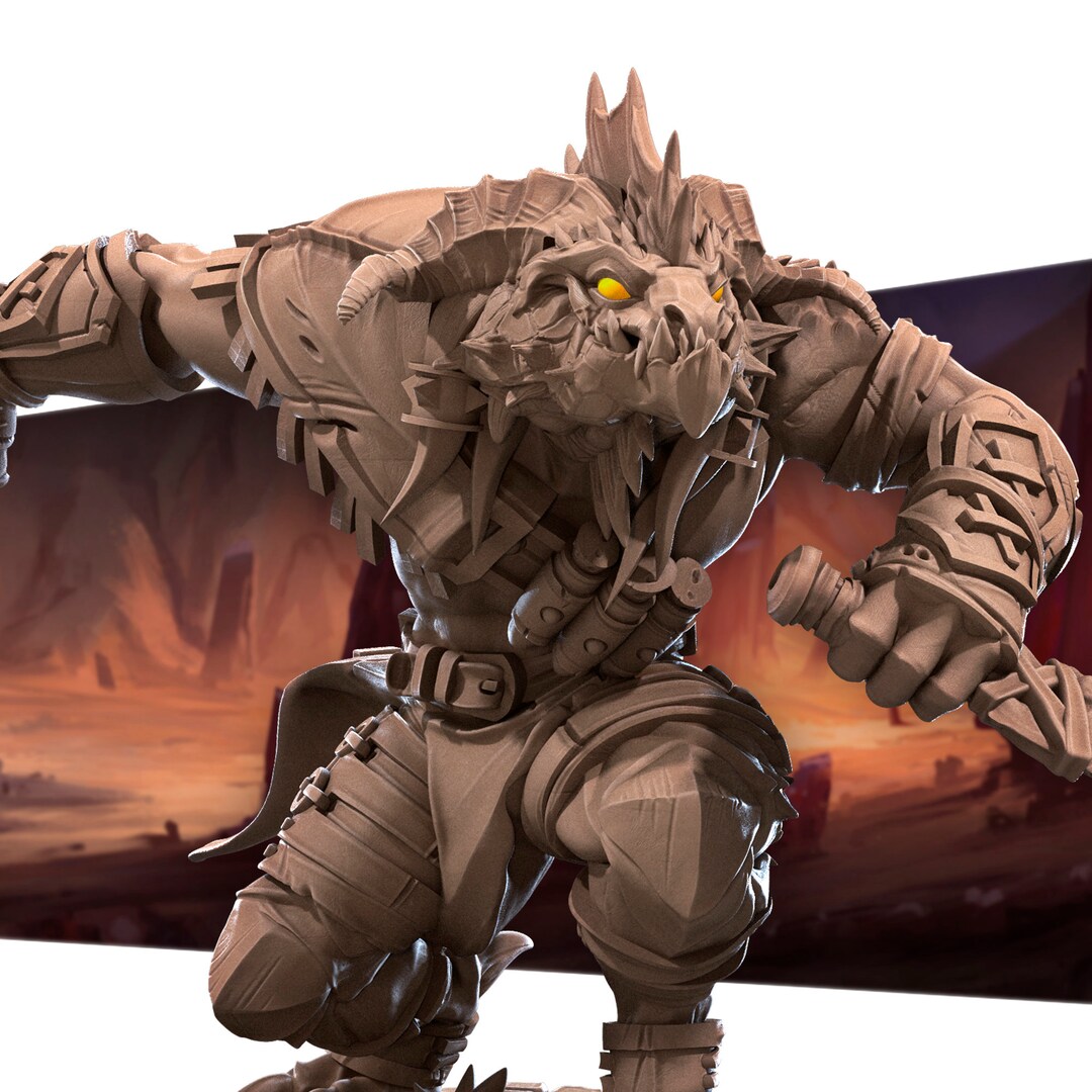 Dragonborn Rogue 3D Resin Print Mini Bite the Bullet Dnd Dungeons and ...