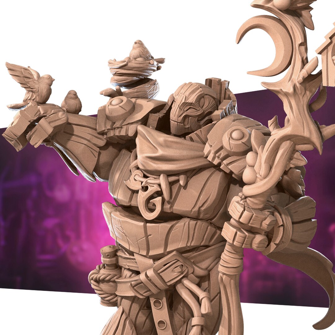 Warforged Druid 3D Resin Print Mini Bite the Bullet Dnd Dungeons and ...