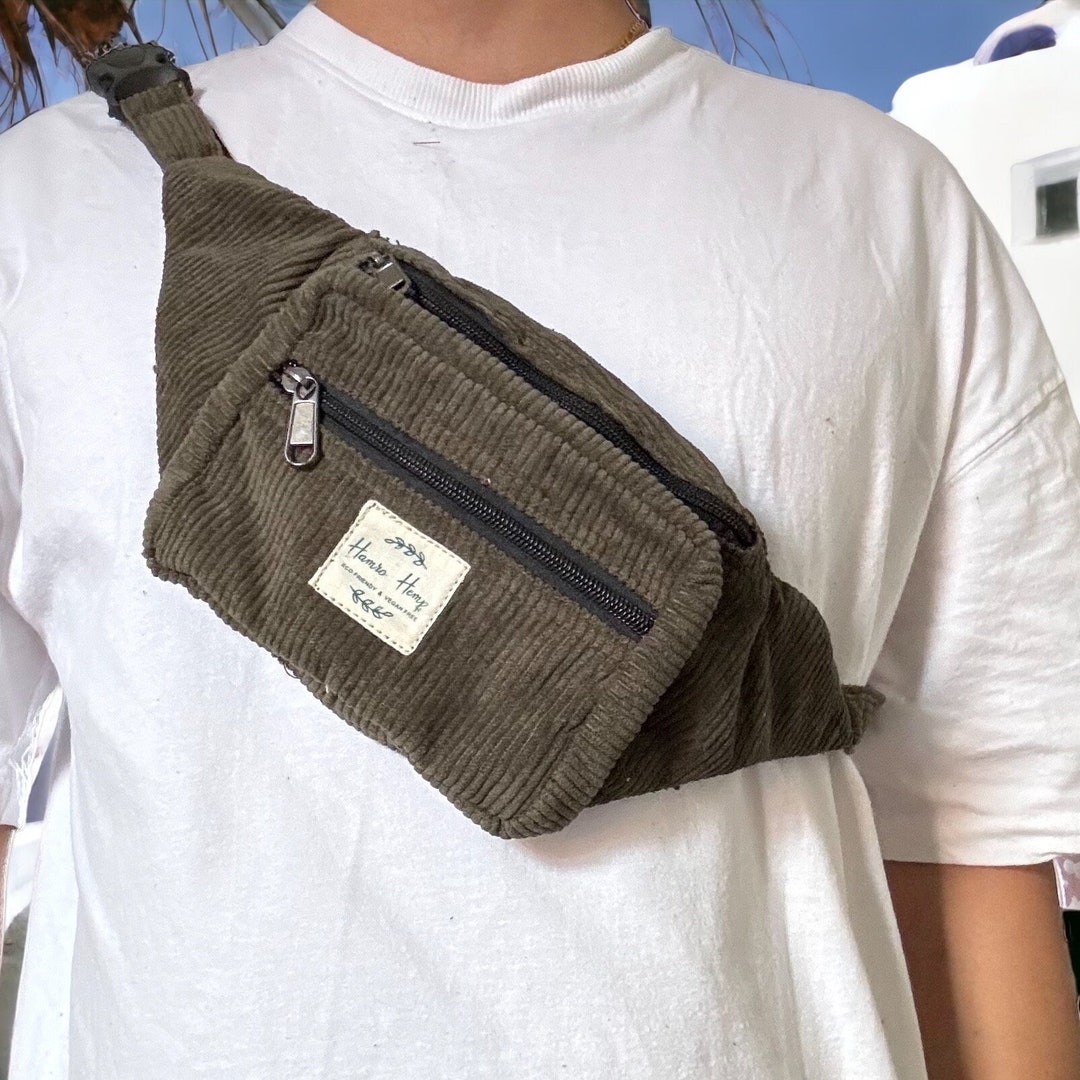 Bum Bag Fanny Pack Corduroy Hip Bag Festival Chest Bag Crossbody Belly ...