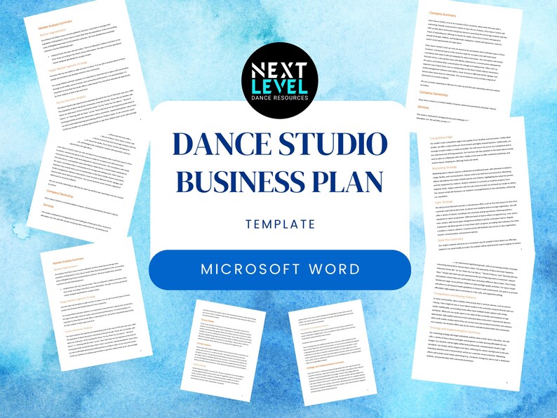 Dance Studio Business Plan Template: Financial Projection (digital ...