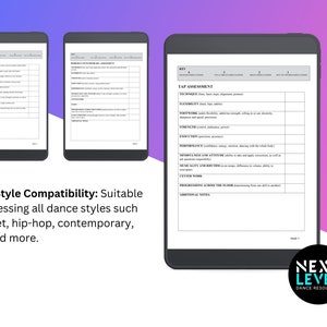 Dance Teacher Assessment and Rubric Form, Dance Class Template ...