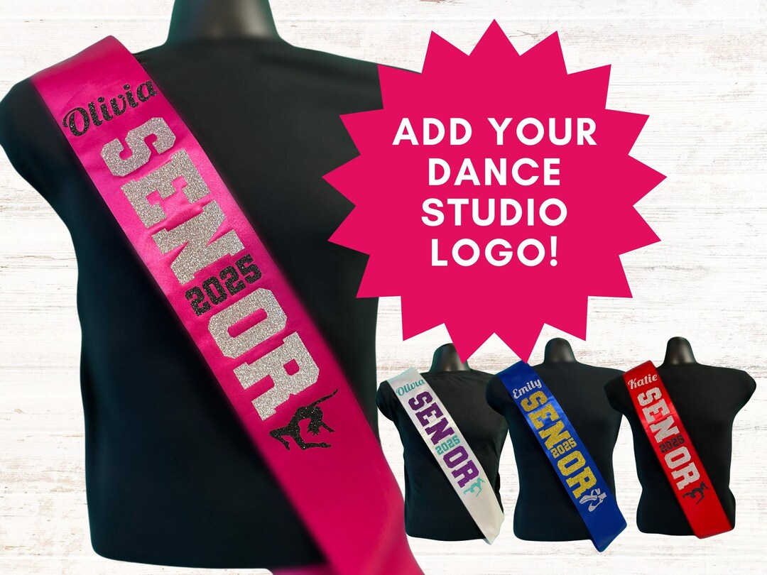 Custom Dance Studio Logo Senior Sash - Personalized Graduation Sash - Etsy