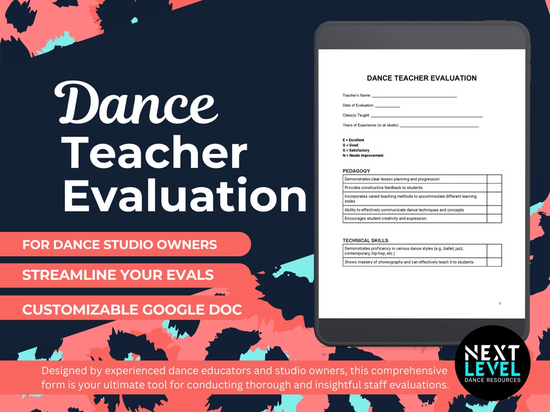 Comprehensive Dance Teacher Evaluation Form for Studio Owners - Google ...