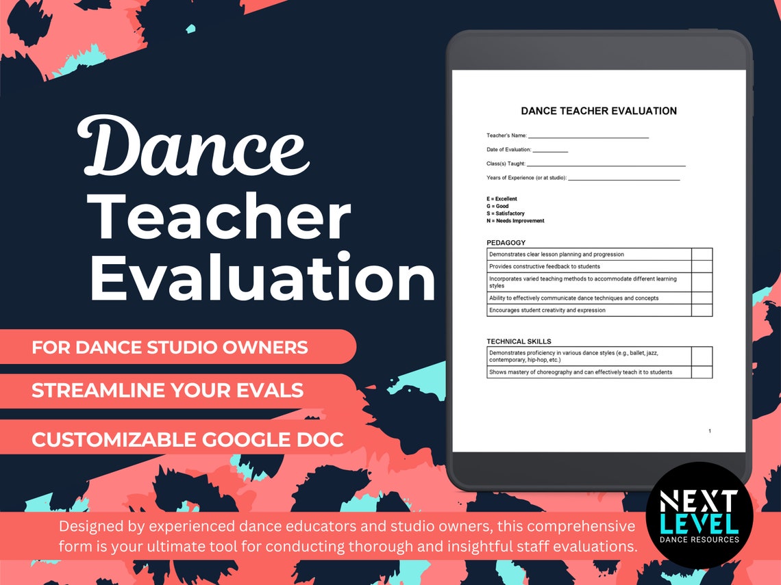 Comprehensive Dance Teacher Evaluation Form for Studio Owners - Google ...