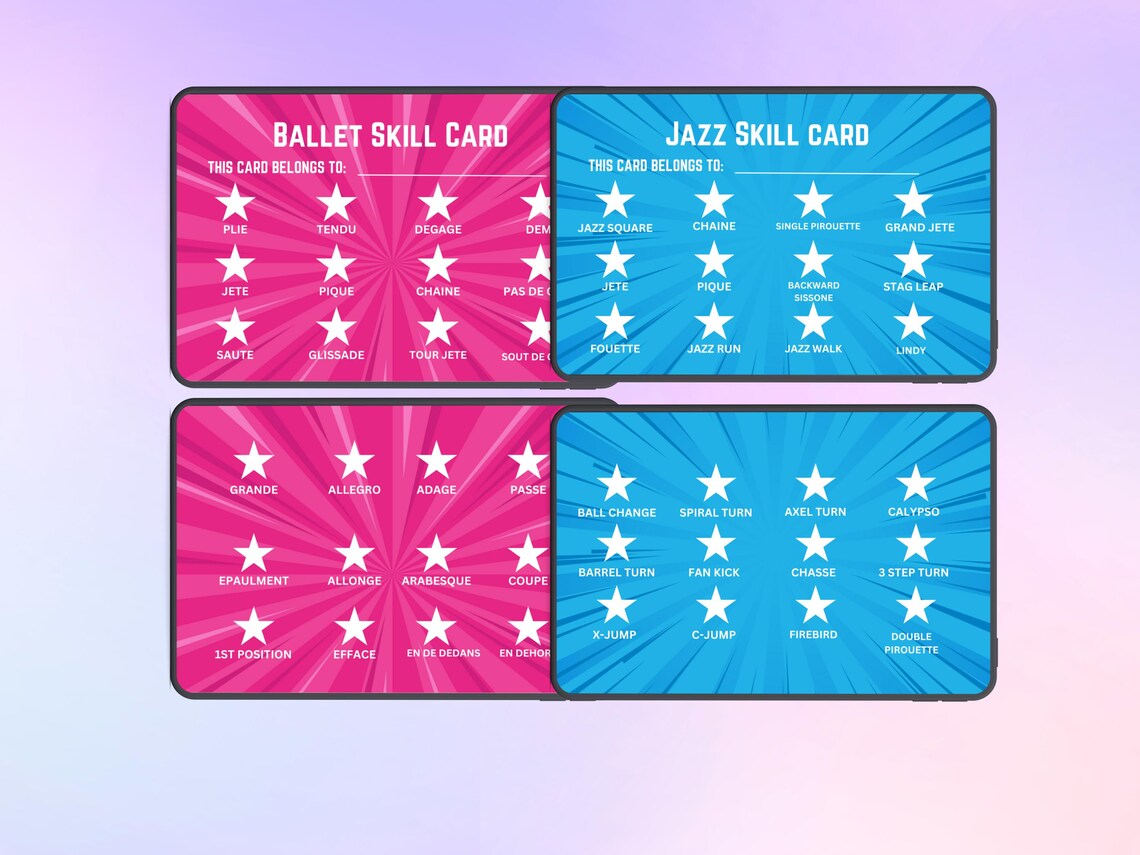 DANCE TEACHERS! Dance Skill Card for Class, Goals, Motivation ...