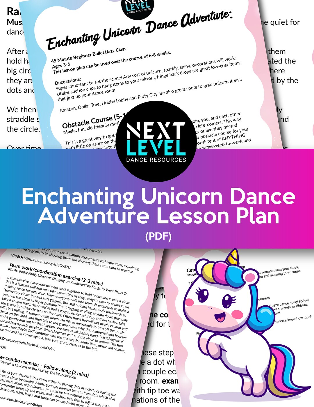 Unicorn Dance Adventure Lesson Plan – Ballet & Jazz, Ages 3-6 (PDF ...