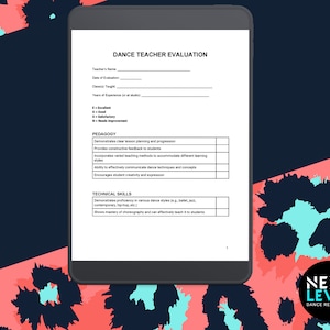 Comprehensive Dance Teacher Evaluation Form for Studio Owners - Google ...