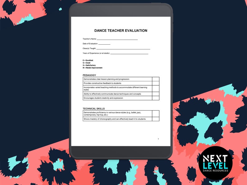 Comprehensive Dance Teacher Evaluation Form for Studio Owners - Google ...