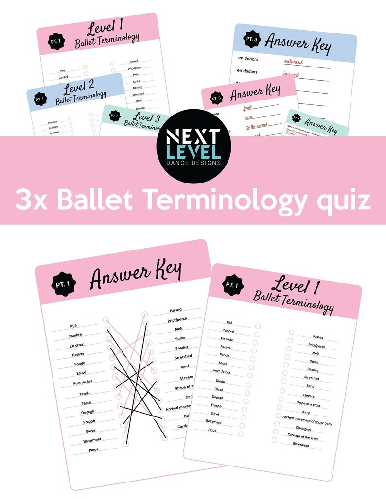 Ballet Vocabulary Quiz Test for Ballet Class With Answer Key - Etsy