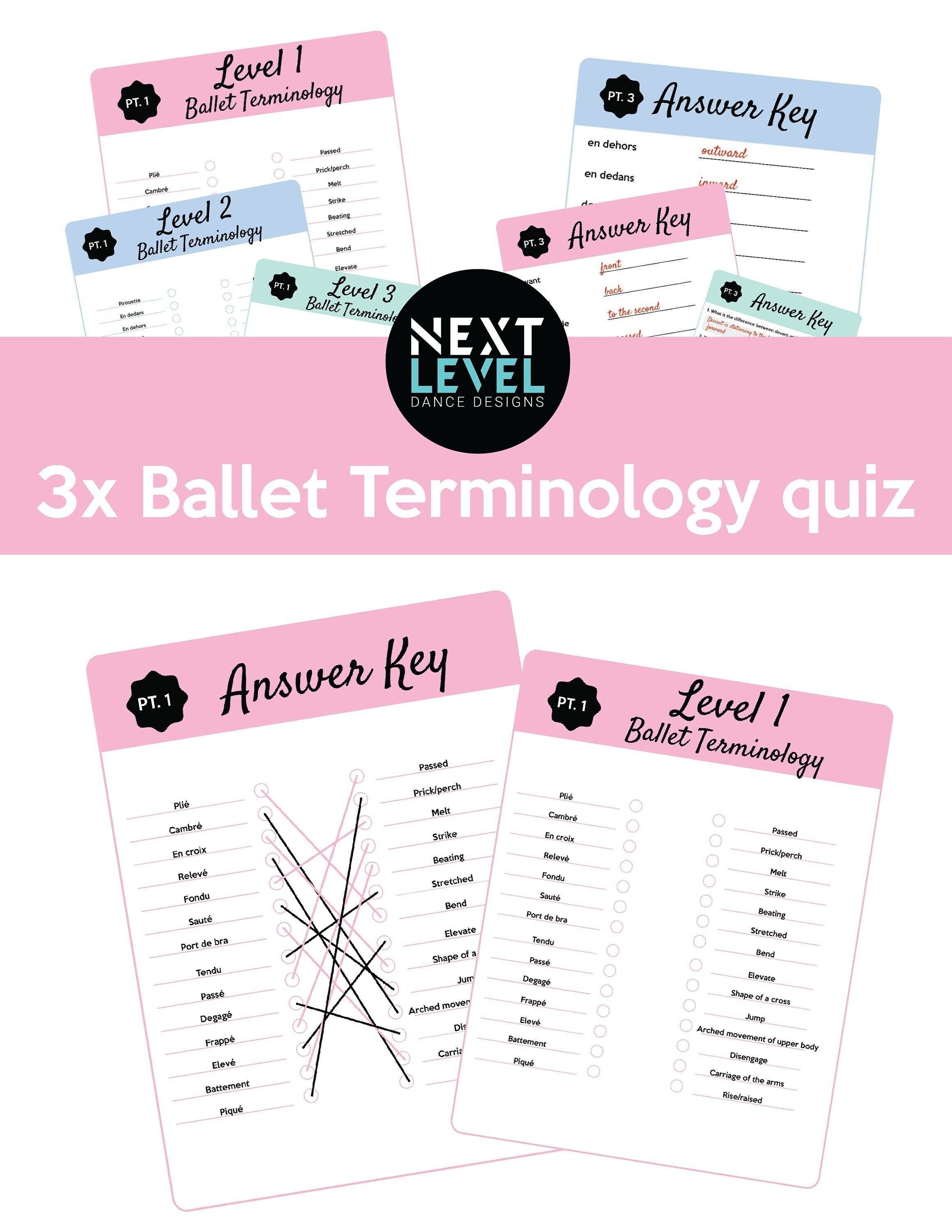Ballet Vocabulary Quiz Test for Ballet Class With Answer Key - Etsy