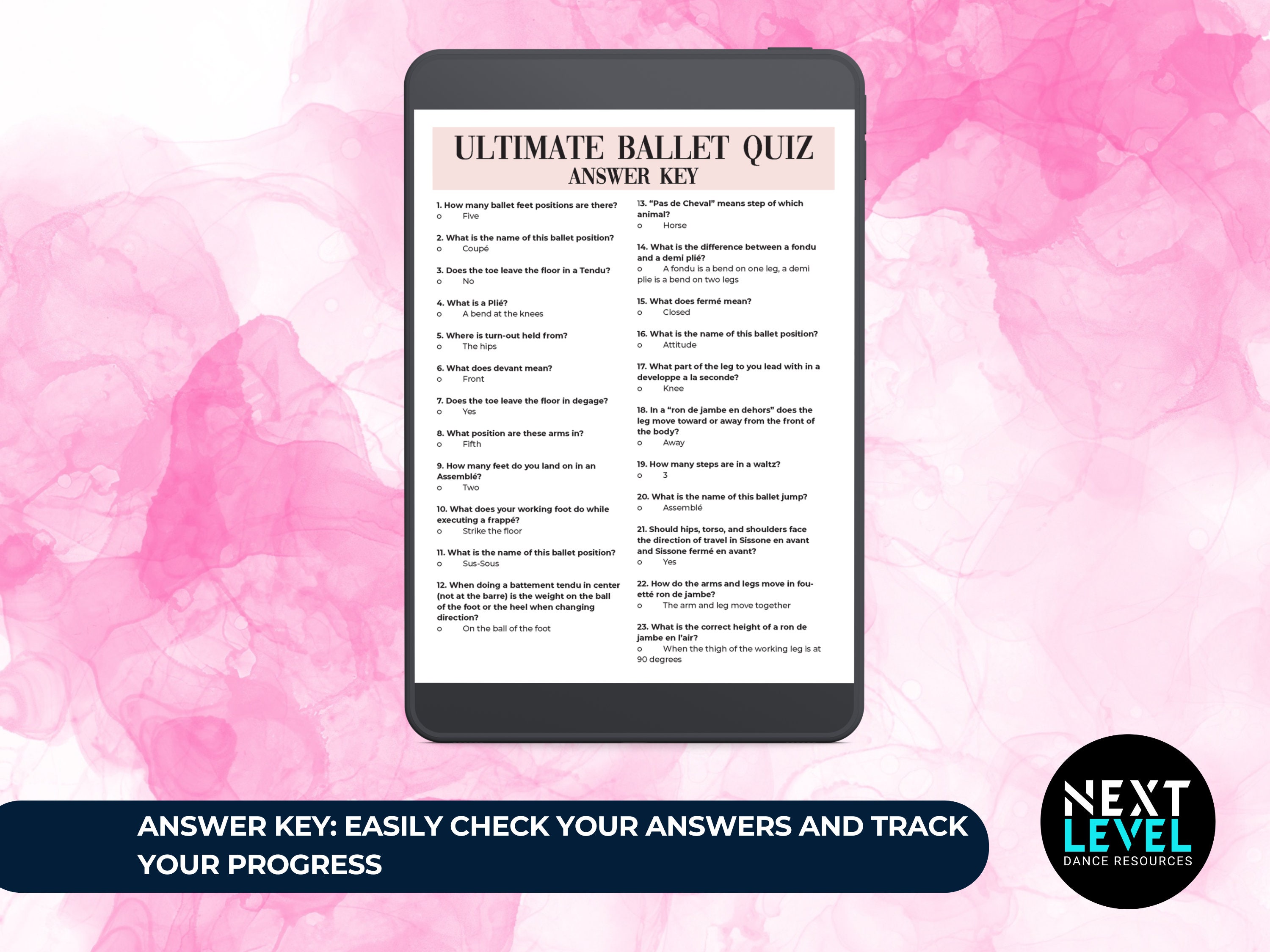 Ballet Dance Quiz: Enhance Vocabulary With Fun Printable Digital ...