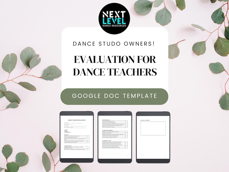 DANCE STUDIO OWNERS! Dance Teacher Evaluation - Google Doc Template ...