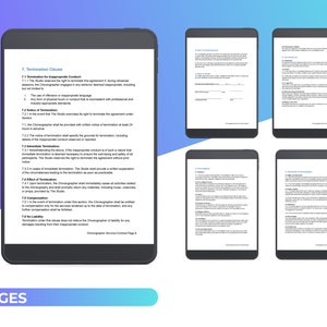 Comprehensive Dance Choreographer Contract Agreement Template, Editable Google Document, Instant ...