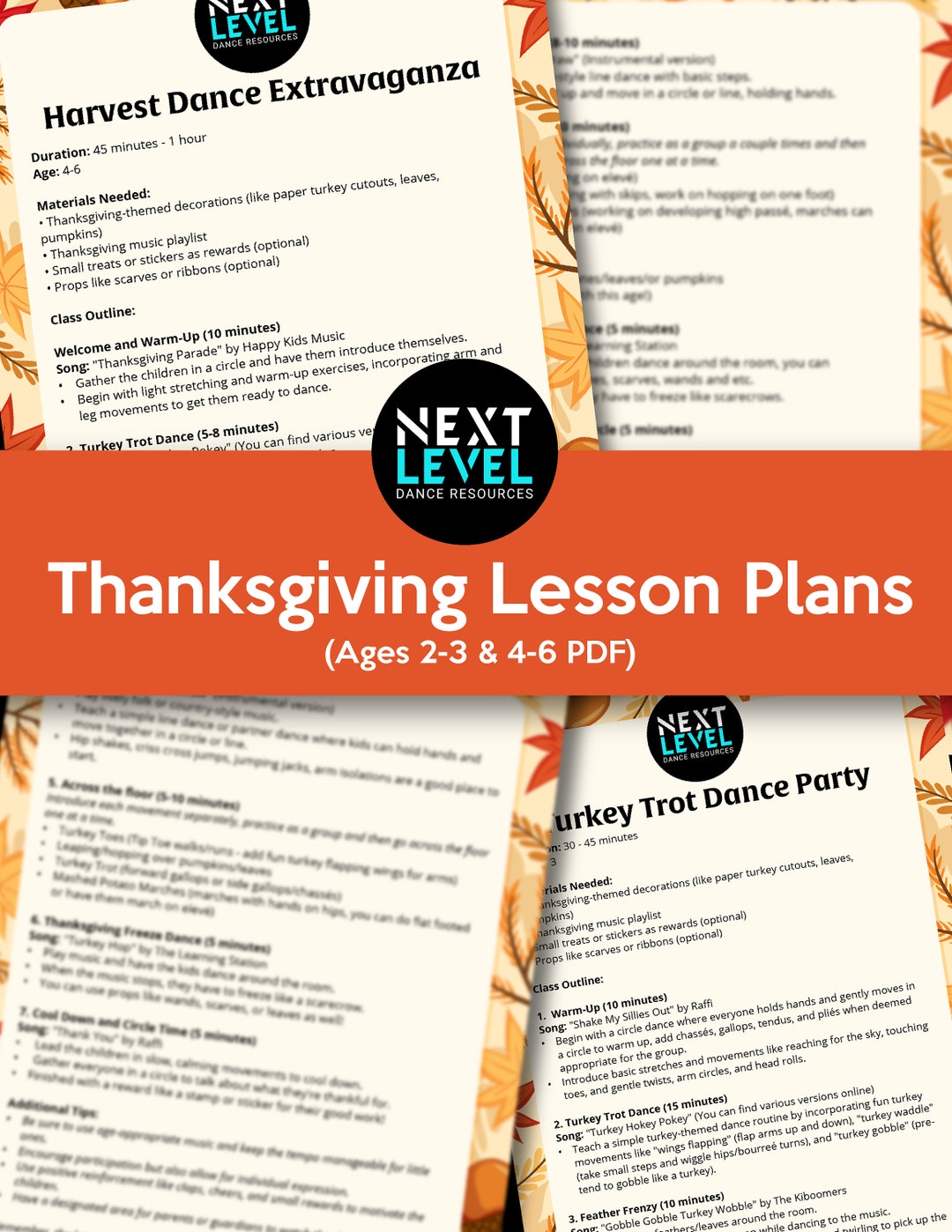 Thanksgiving Ballet, Tap, Creative Movement Dance Lesson Plan, Includes ...