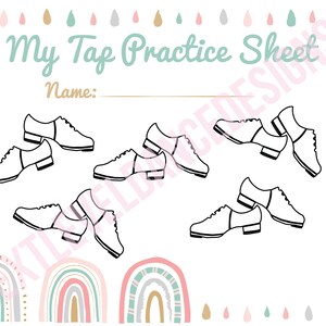 Ballet, Tap, Dance Class Practice Sheet, Color and BW Options ...