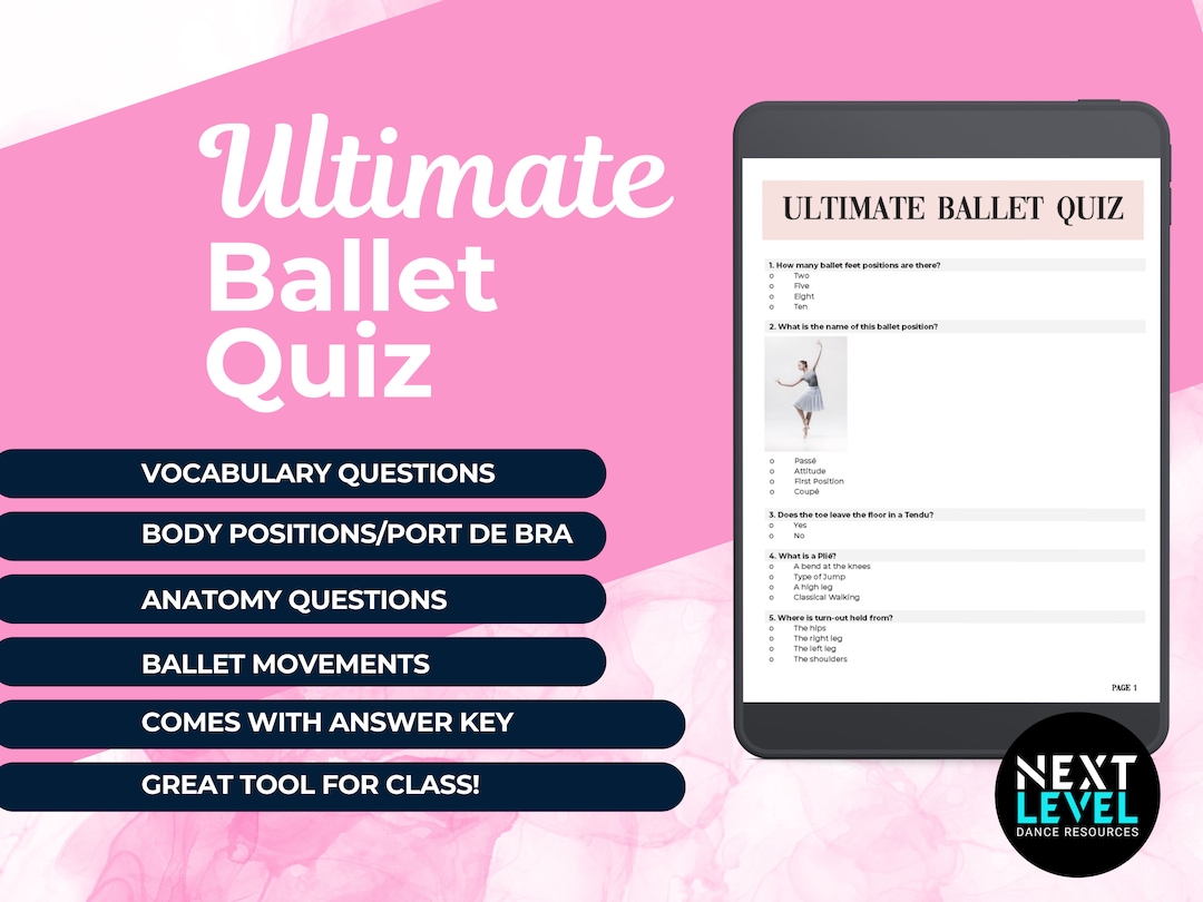 Ballet Dance Quiz: Enhance Vocabulary With Fun Printable Digital ...