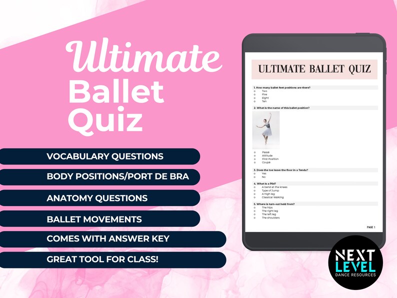 Ballet Dance Quiz: Enhance Vocabulary With Fun Printable Digital ...