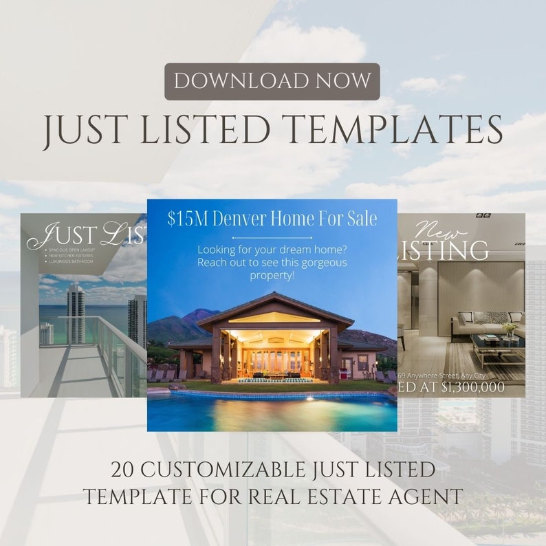 20 Just Listed Social Media Posts Templates | Just Listed Templates ...