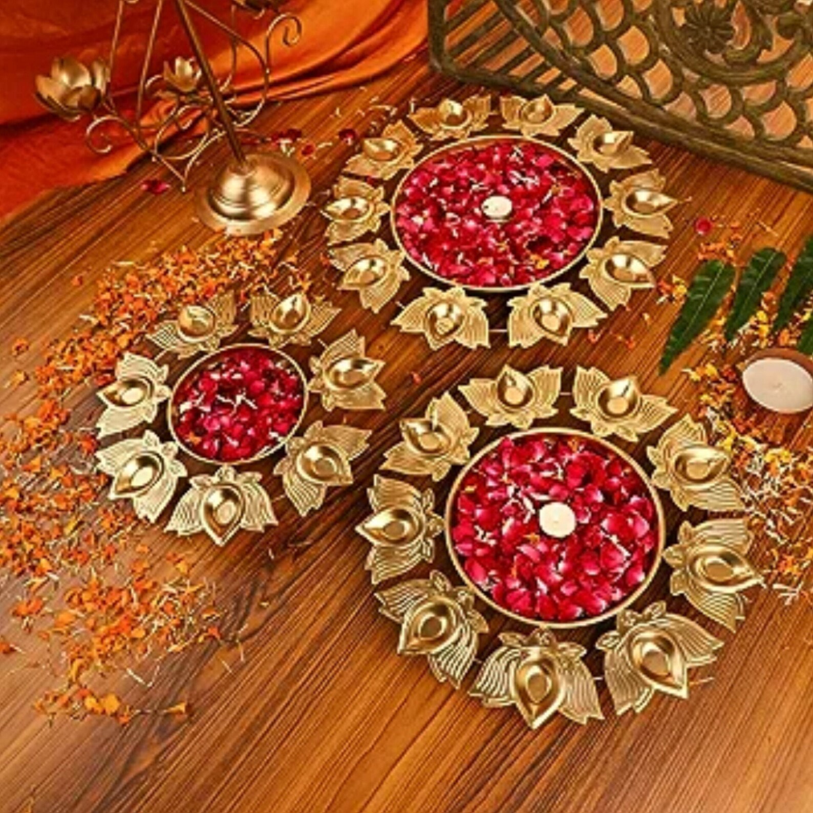 Lotus Decorative Urli Set Beautiful Handicrafted Bowl for Floating ...