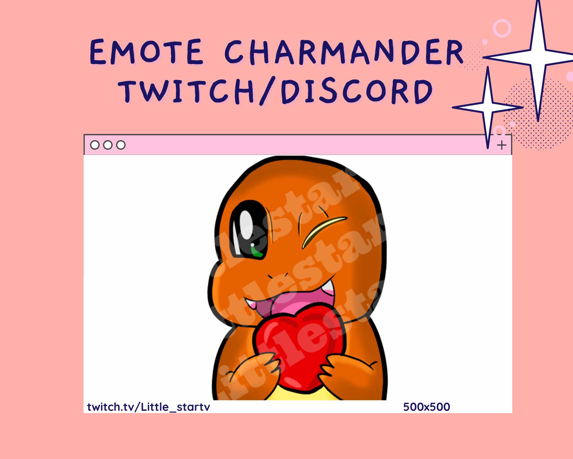 Cute Charmander Pokemon Emote for Twitch Discord Youtube Etc. - Etsy