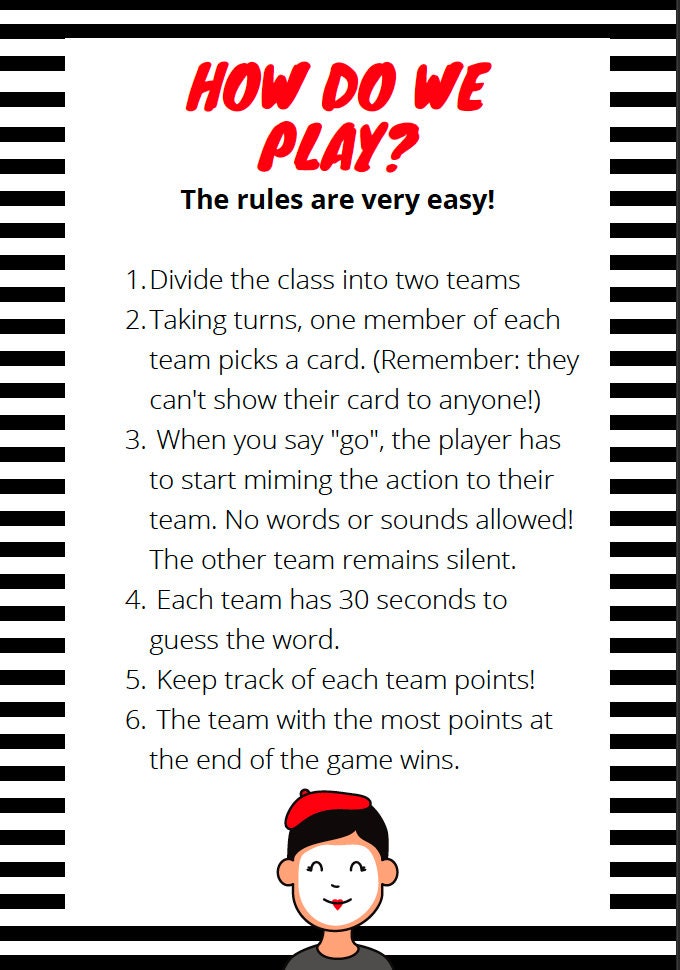 Fun Printable Mimic Game for Children. - Etsy