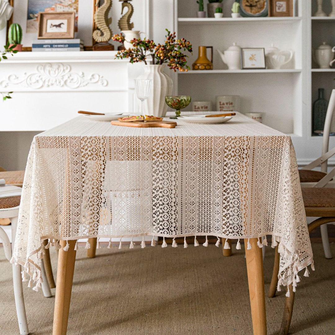 Buy Crochet Tablecloths, Rustic Table Linen, Bohemia Table Cloth ...