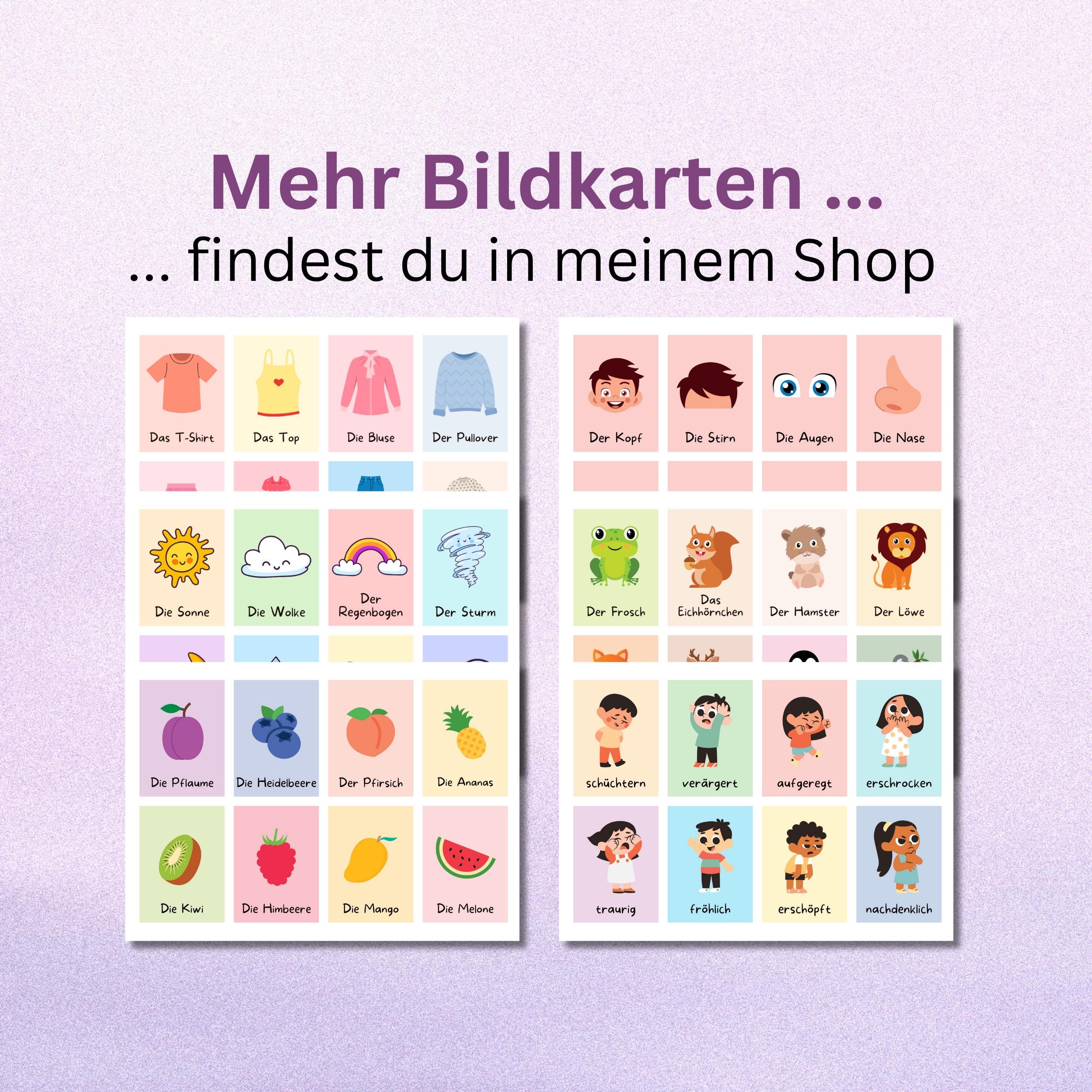 32 Lernkarten Körper Bildkarten Kinder zum Ausdrucken Kindergarten ...
