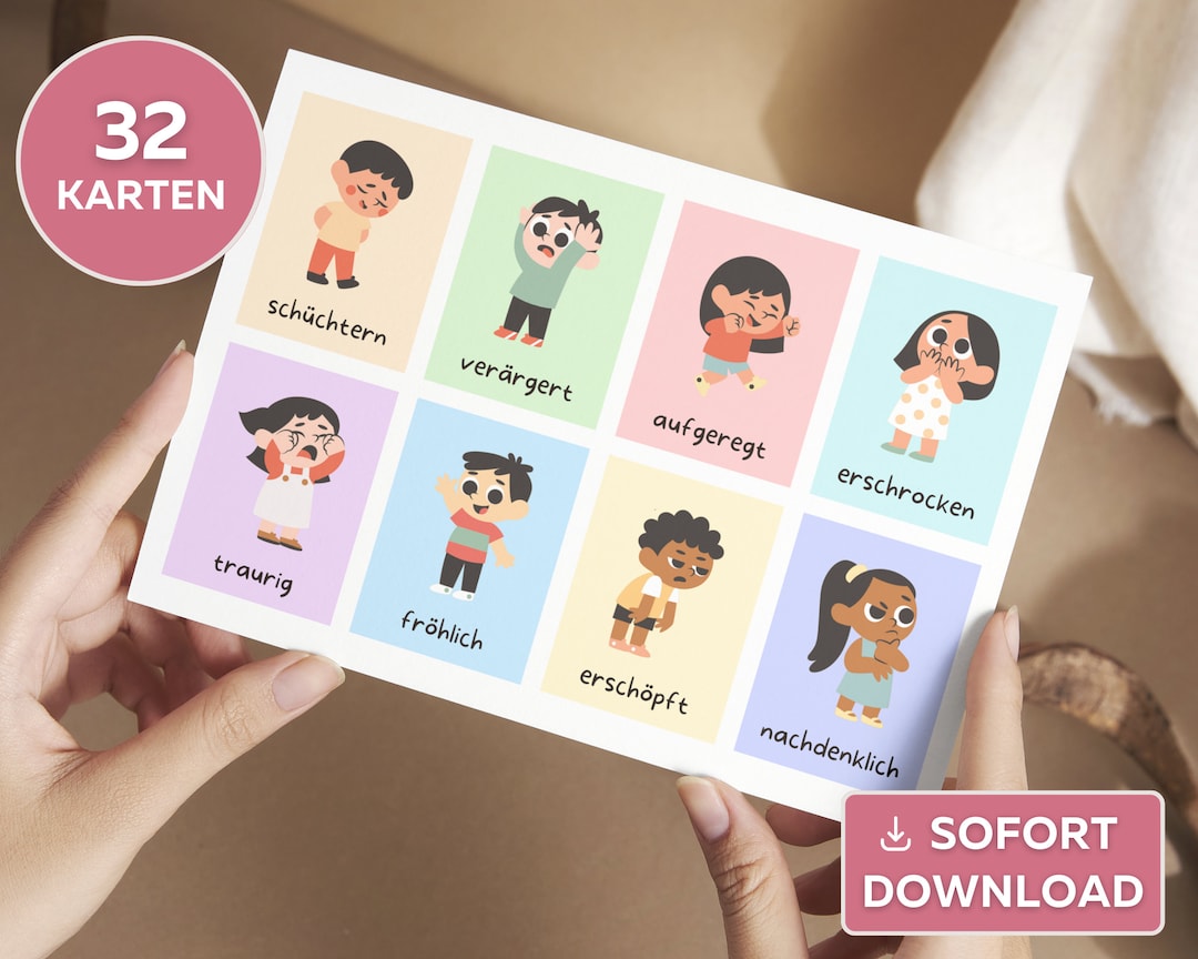 32 Emotion Cards Set, Name Feelings, Promote Empathy for Children ...