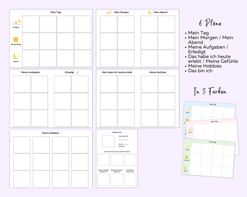 Routinekarten Kinder, Tagesplan für Kinder, Montessori Wochenplan ...