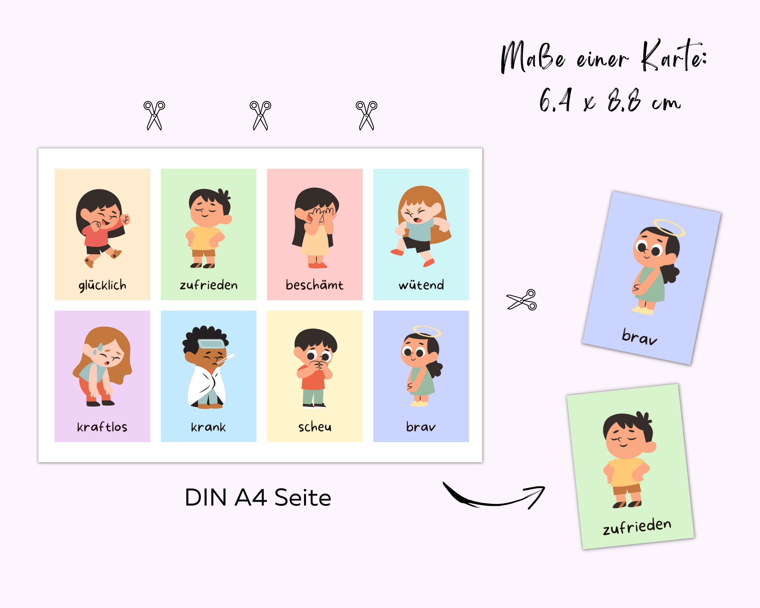 16 Feeling Cards, Emotion Cards for Children to Print Out, Kindergarten ...