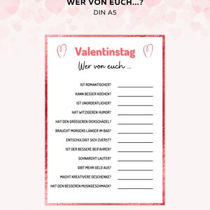 Valentinstag Spiel zum Ausdrucken, Wer würde eher, Spiel für Erwachsene ...