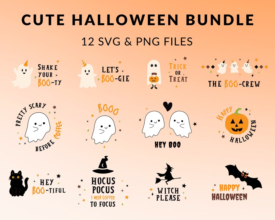 Cute Halloween SVG Halloween SVG Bundle Ghost Svg Pumpkin - Etsy