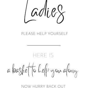 Funny, Irish, Wedding, Bathroom, Sign Wedding Bathroom Basket Sign ...