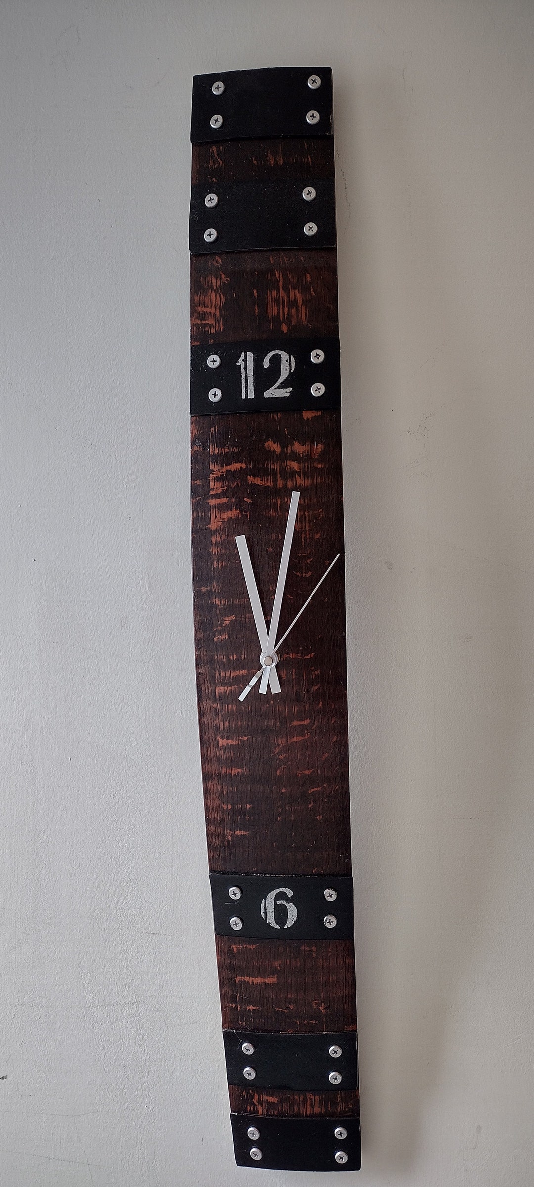 Single Oak Whiskey Barrel Stave Clock - Etsy