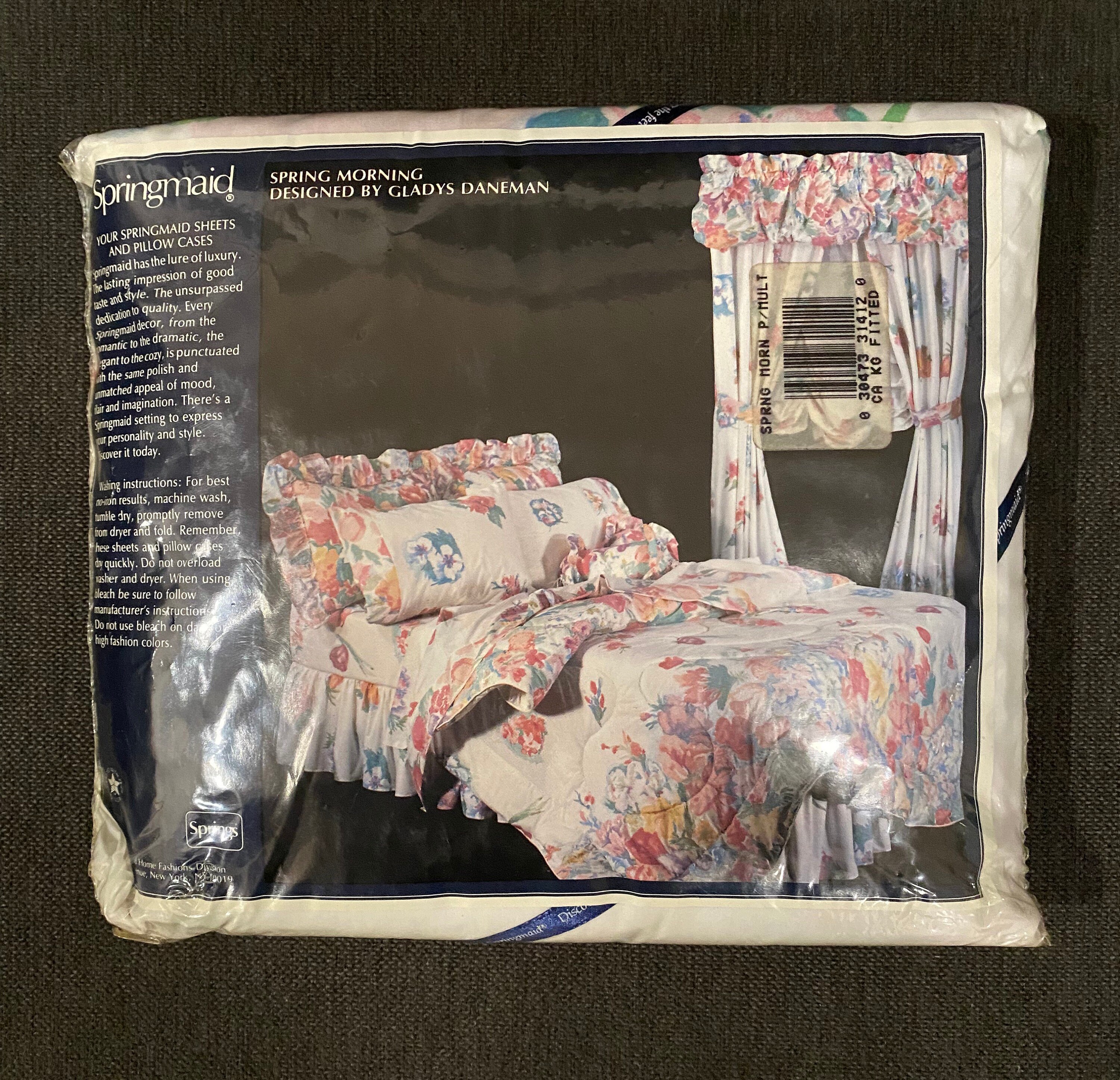 Vintage Springmaid California King Fitted Sheet Spring Morning Pattern ...