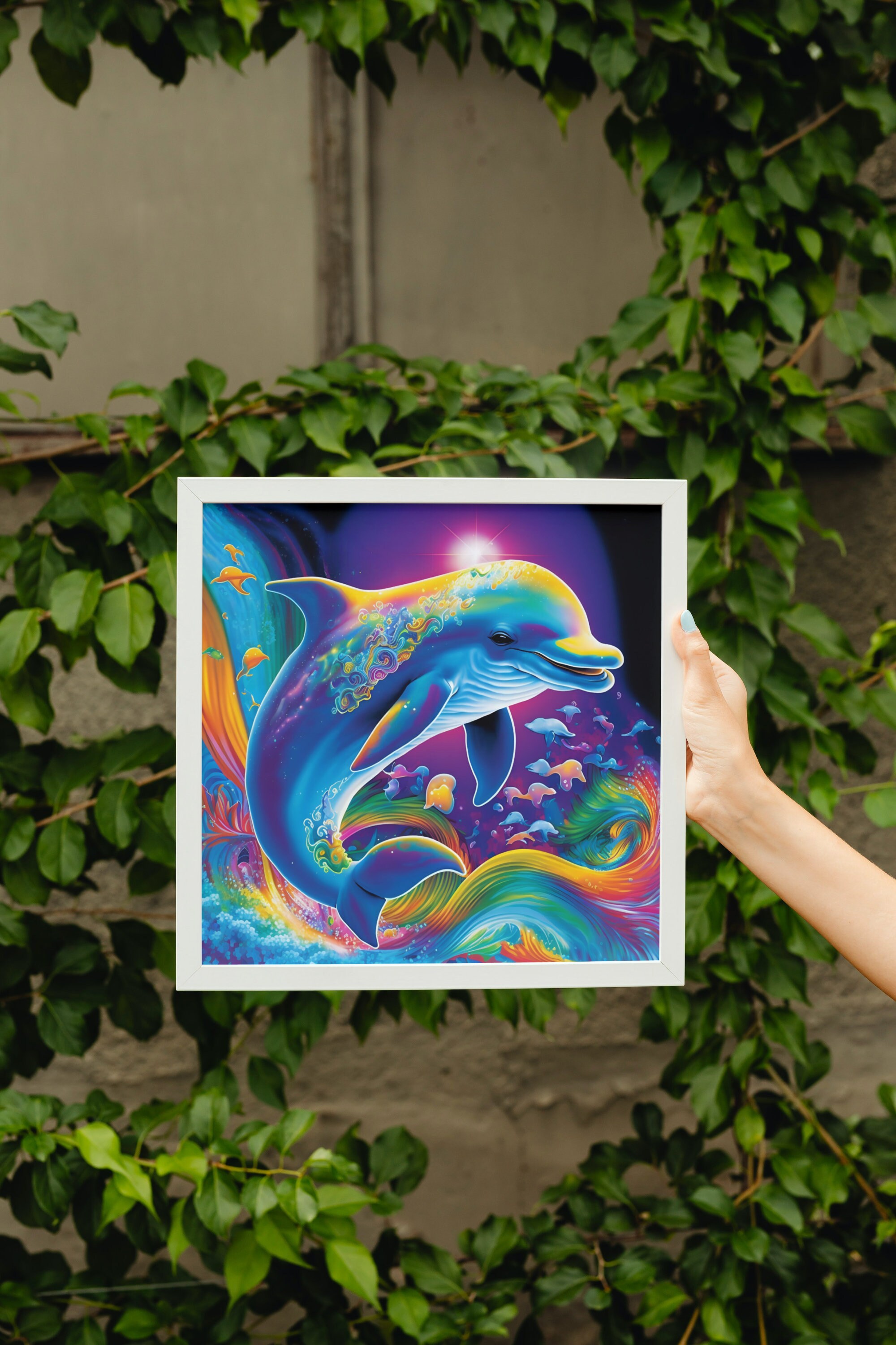 90s Girl Aesthetics Dolphin Retro Popart Style Art Print - Etsy