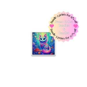 Cute Mercat Mermaid Art Print. Under the Sea Ocean Themed Wall Decor ...