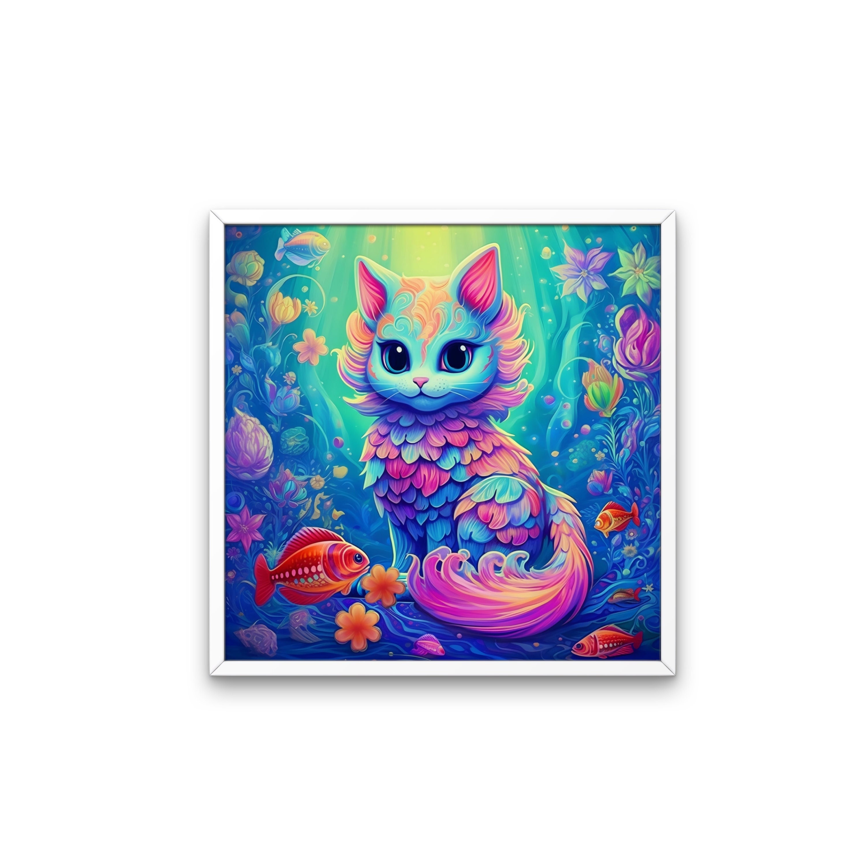 Cute Mercat Mermaid Art Print. Under the Sea Ocean Themed Wall Decor ...