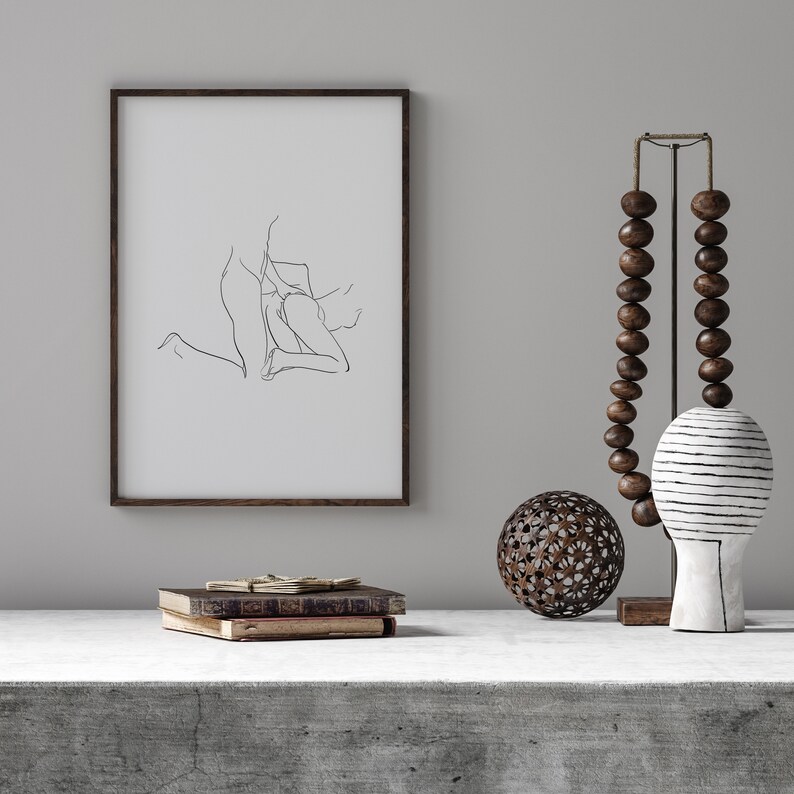 Erotic Naked Couple Sensual Art, Kinky Nude Butt Spanking Poster ...