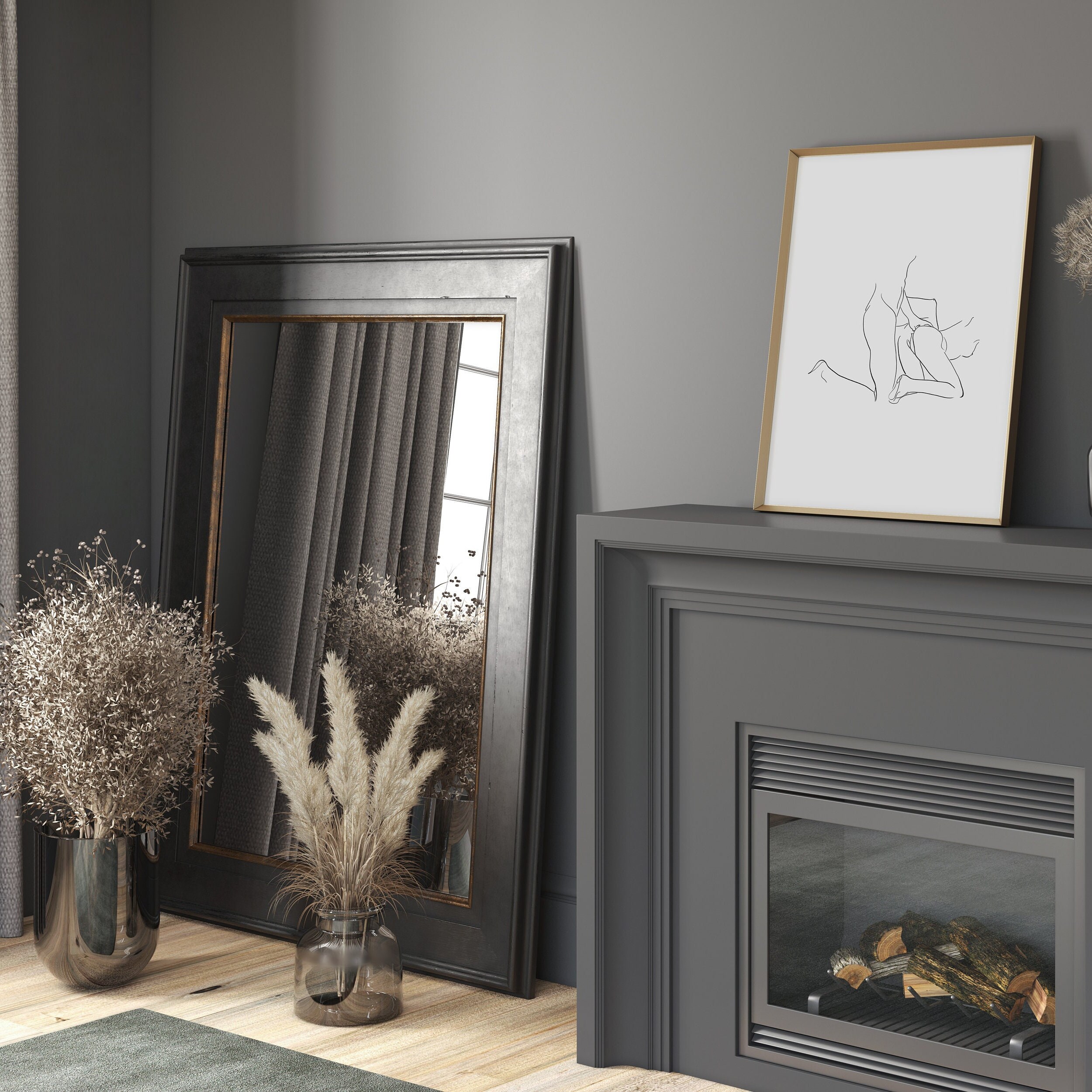 Erotic Naked Couple Sensual Art, Kinky Nude Butt Spanking Poster ...