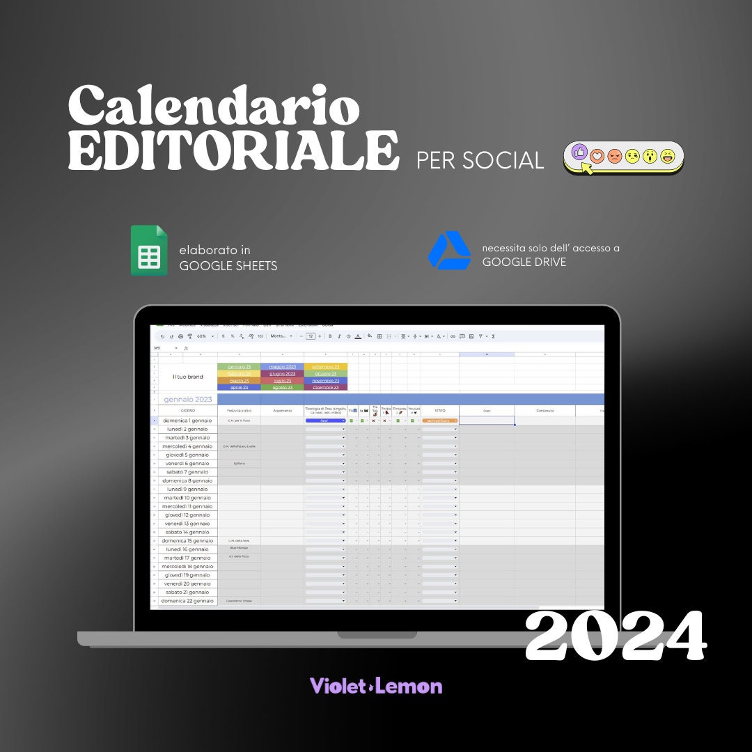Editorial Calendar for 1 Year 2024, Editable Social Media Planner ...