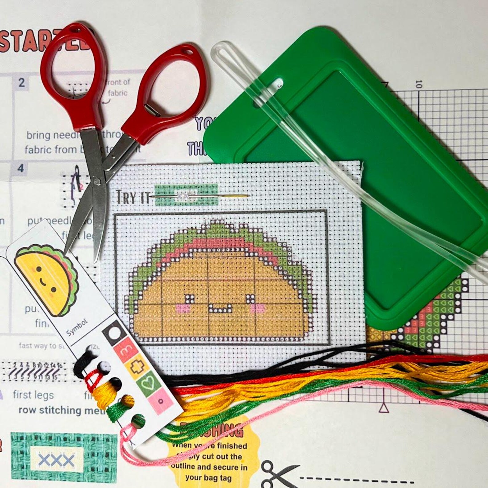 Timmy the Taco PDF Mini Cross Stitch Pattern 14ct - Etsy